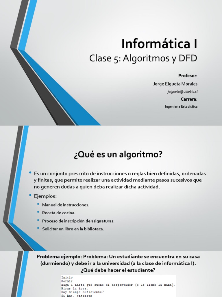Clase 05 Algoritmos y DFD | Descargar gratis PDF | Algoritmos | Lenguaje de programación