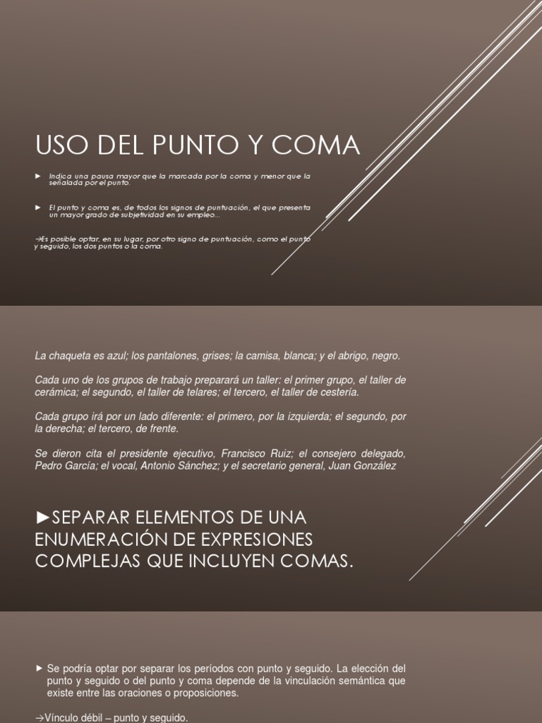 Uso del punto y coma en escritura | PDF | Oración (Lingüística ...