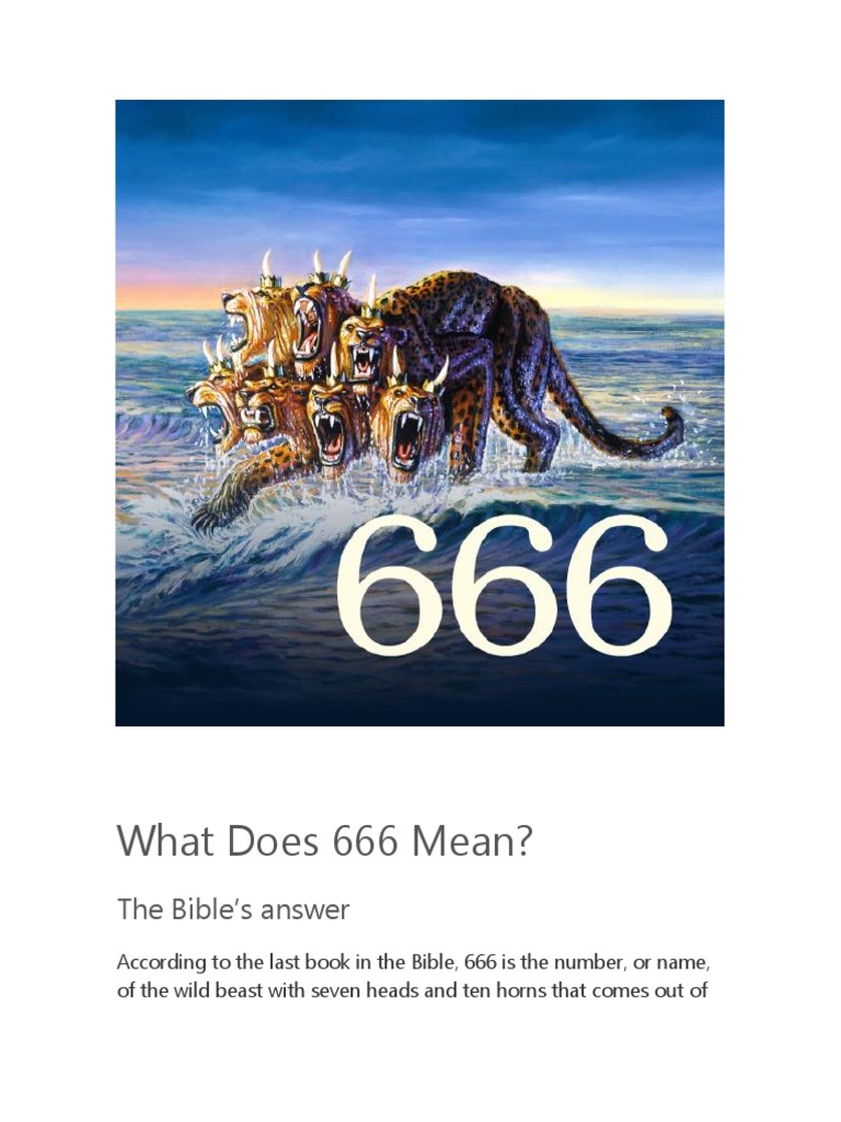 What Does 666 Mean?: The Bible's Answer | PDF | Number Of The Beast ...