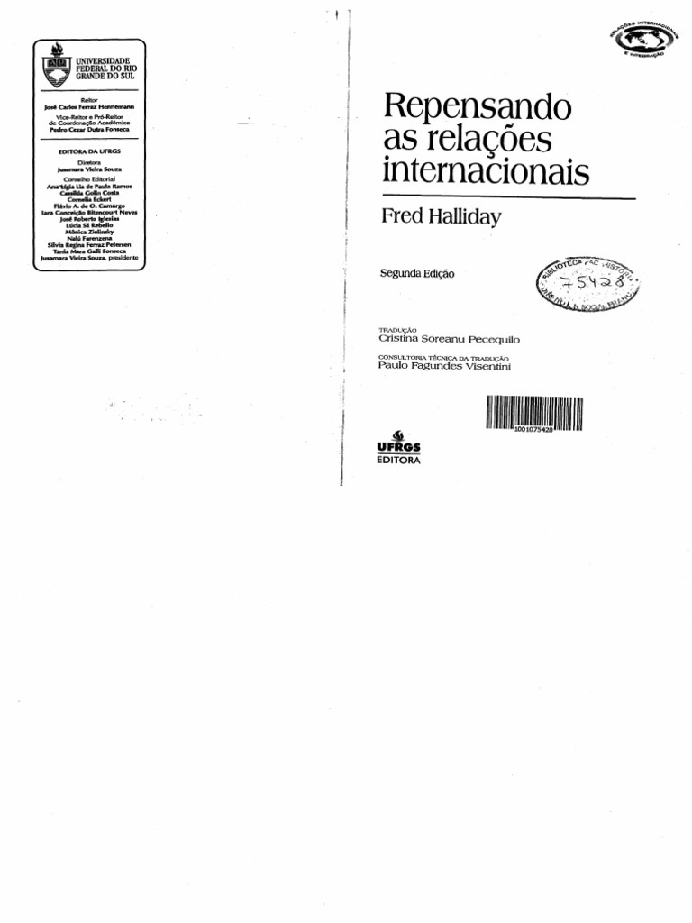 (Relações Internacionais e Integração) Fred Halliday - Repensando As ...