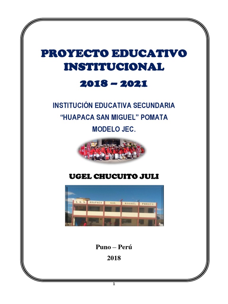 Estructura Del Documento Pei 2018 Final | PDF | Maestros | Evaluación