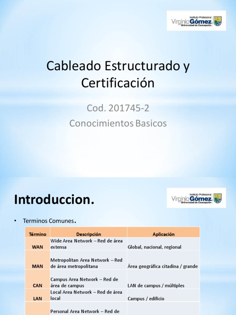 2 Cableado Estructurado y Certificación Introduccion | PDF | Transmisión de datos | Red de ...