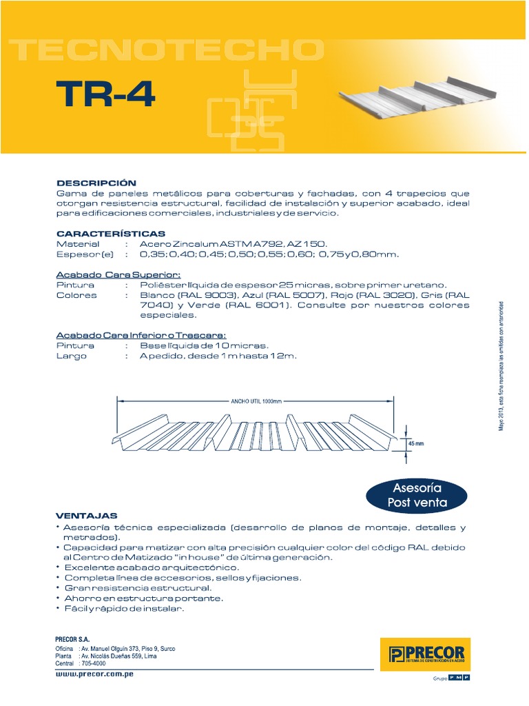 Tr4-Precor Tabla de Cargas y Apoyo PDF | PDF