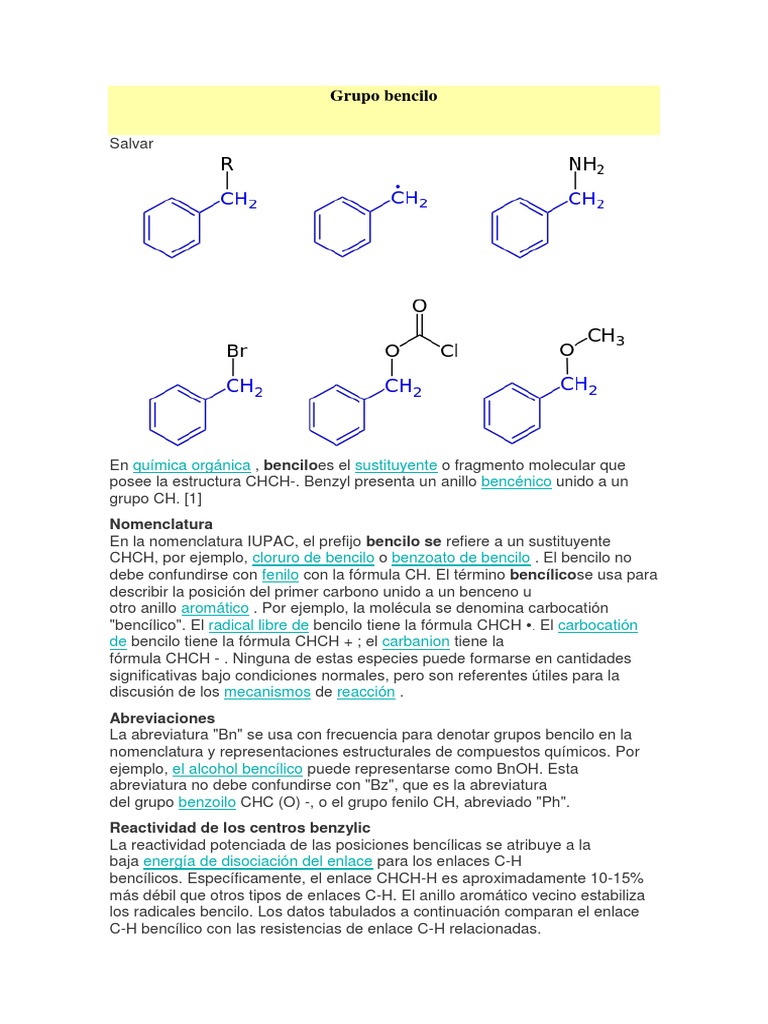 Grupo Bencilo | Aromaterapia | Enlace químico