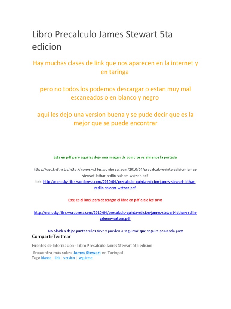 Libro Precalculo James Stewart edición PDF | PDF