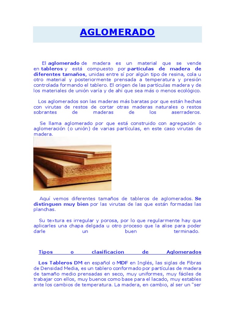 Los diferentes tipos de aglomerado: características, usos y ventajas ...