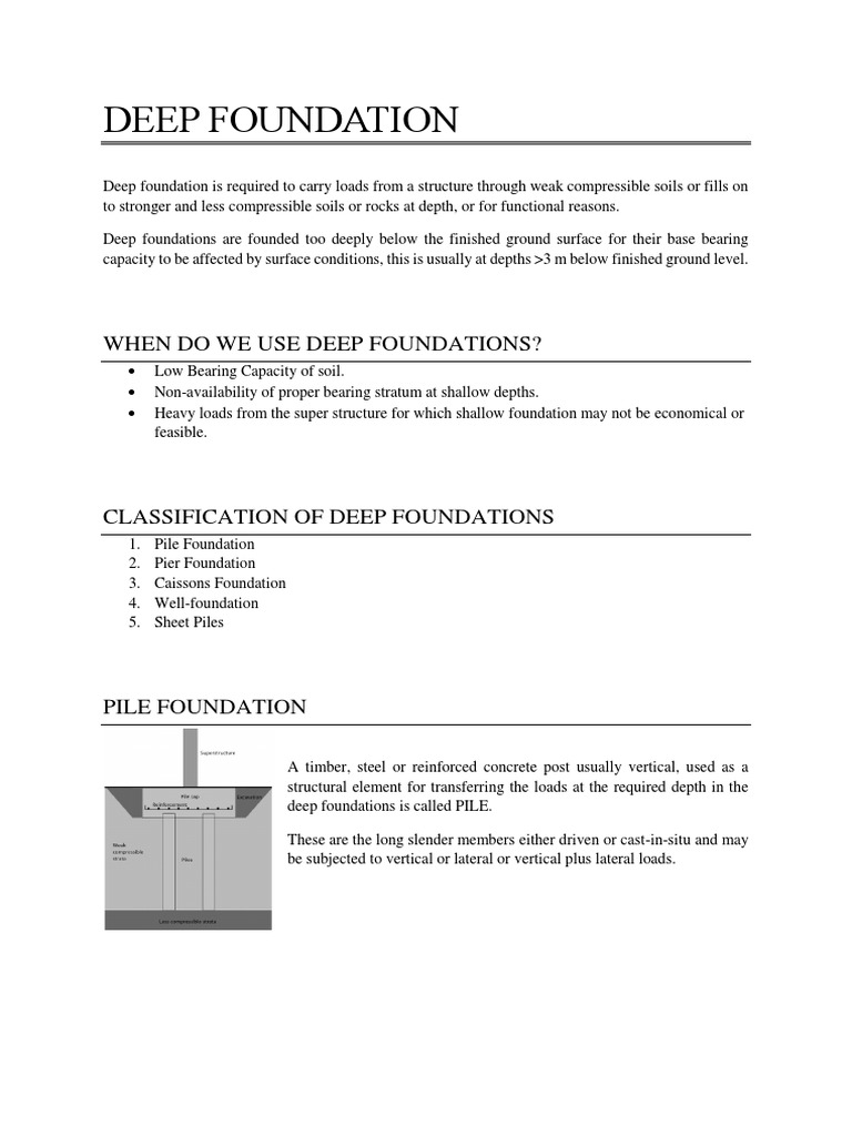 Deep Foundation: When Do We Use Deep Foundations? | PDF | Deep Foundation | Foundation (Engineering)
