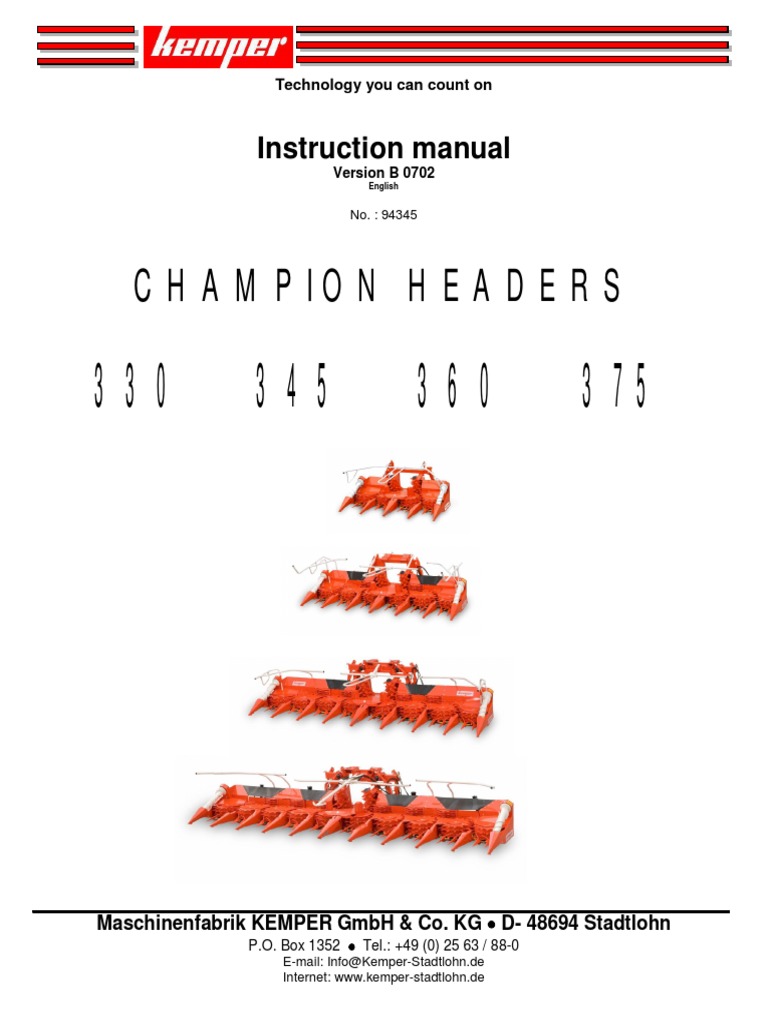 Kemper 300 Series Op. Man | PDF | Tillage | Welding
