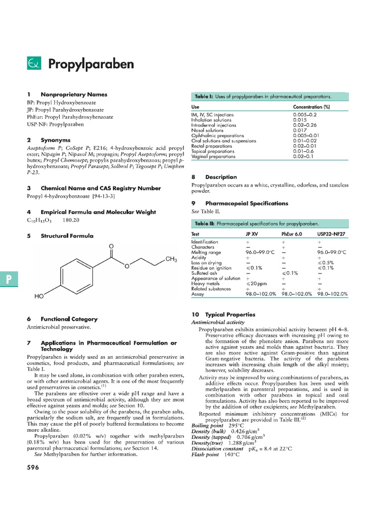 Propyl Paraben | PDF