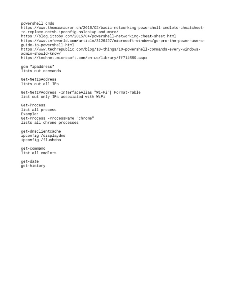 Windows Powershell Networking Commands Pdf