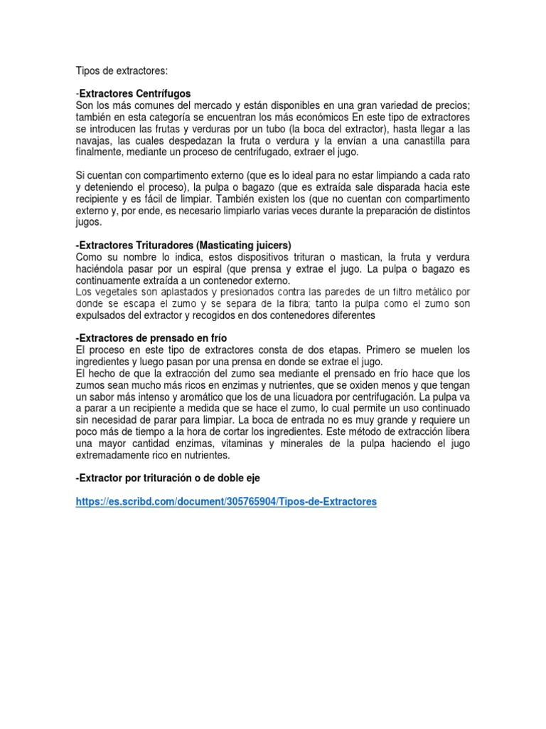 Tipos de Extractores | PDF