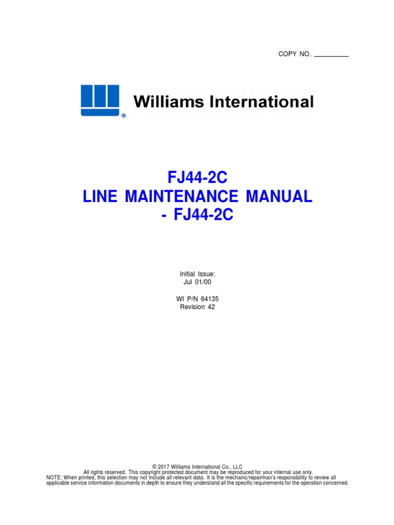 FJ44-2C Line Maintenance Manual - FJ44-2C | PDF | Troubleshooting ...