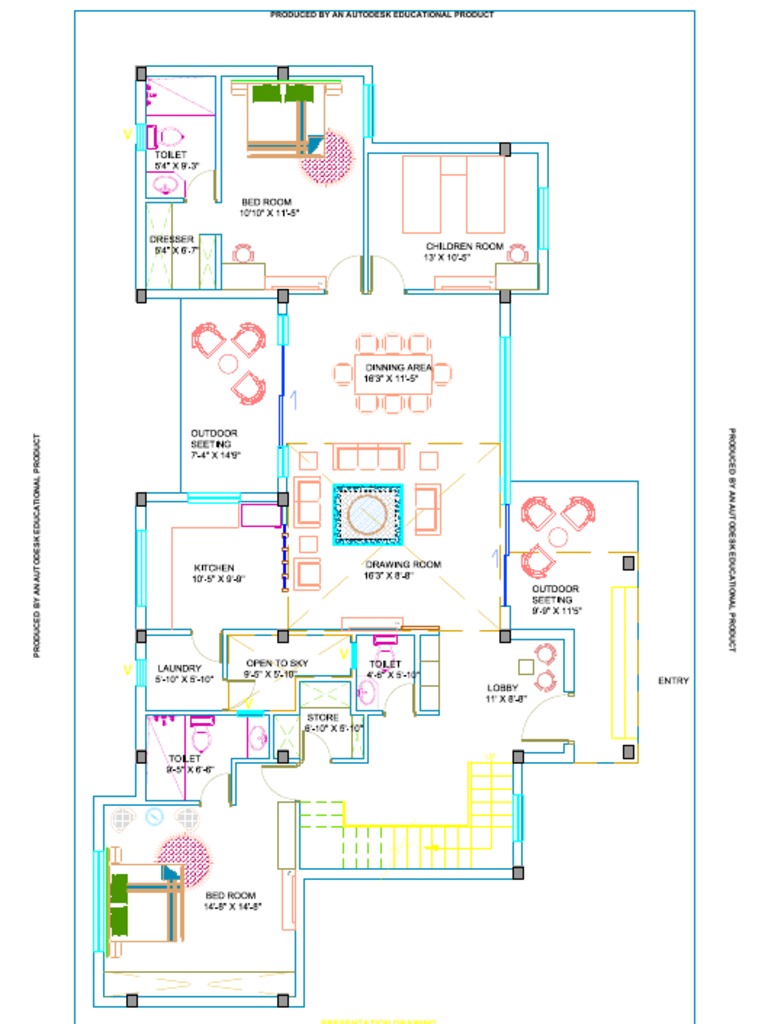 Produced by An Autodesk Educational Product: Presentation Drawing | PDF