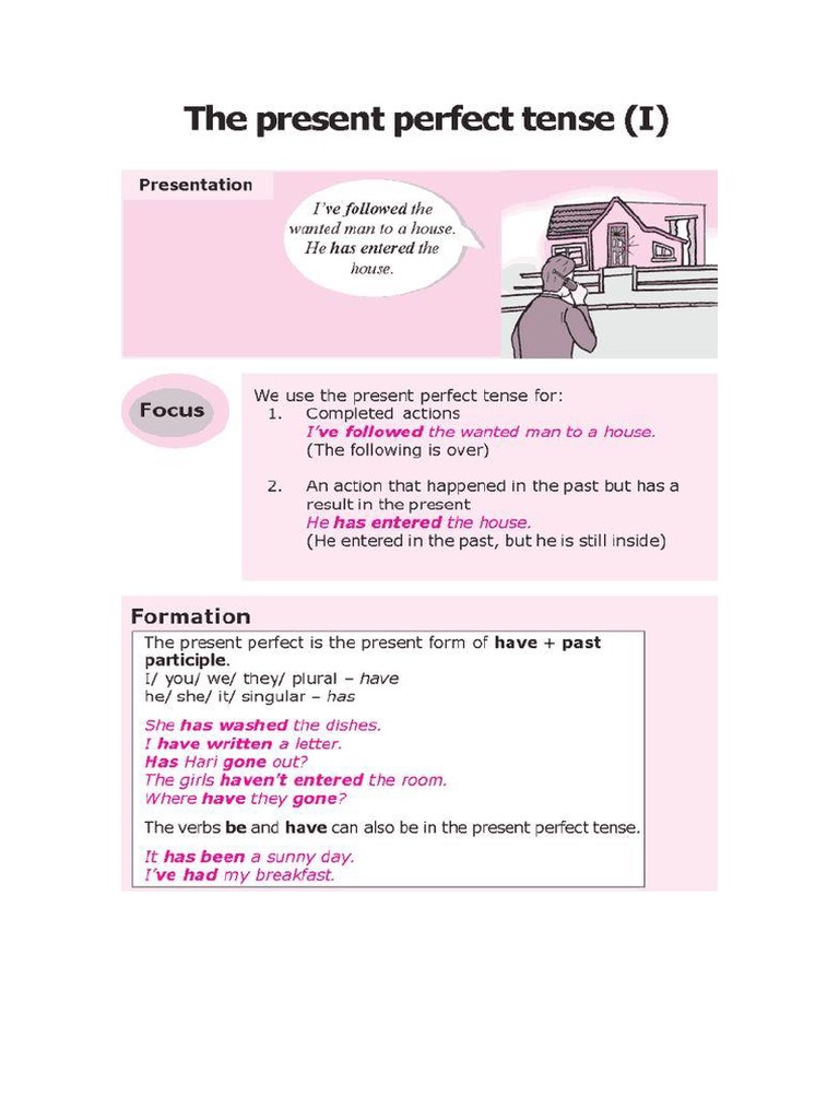 Present and Past Perfect | PDF | Perfect (Grammar) | Grammatical Tense