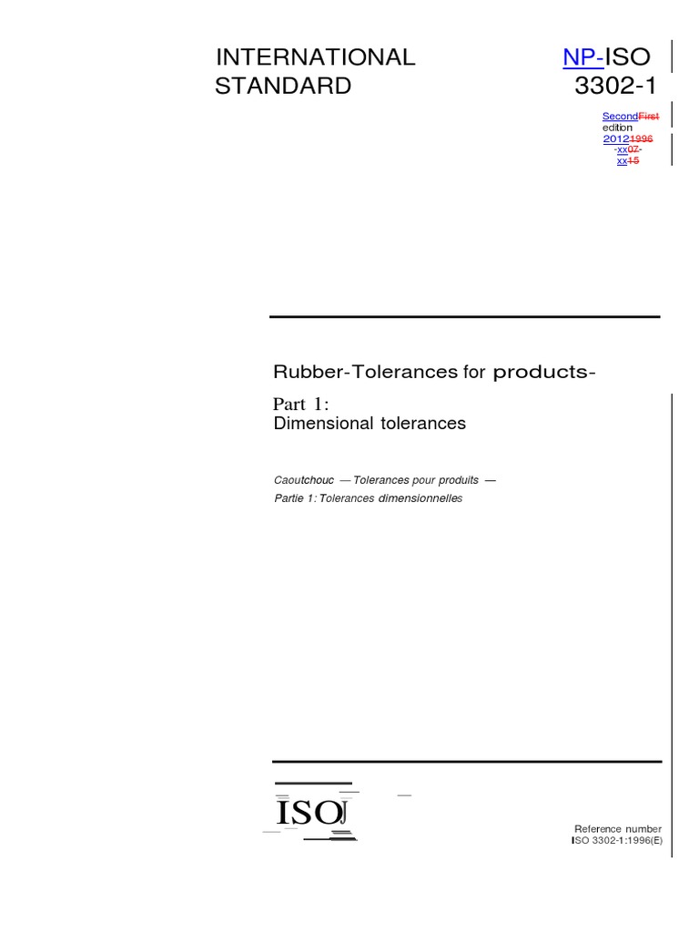 NP-ISO - 3302 - 1 - Rubber Tolerances For Products PDF | PDF ...