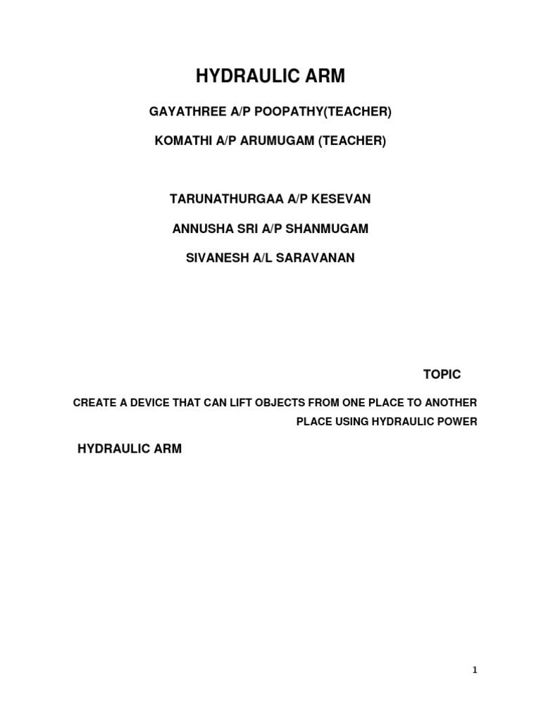 Hydraulic Arm | PDF | Machines | Hydraulics