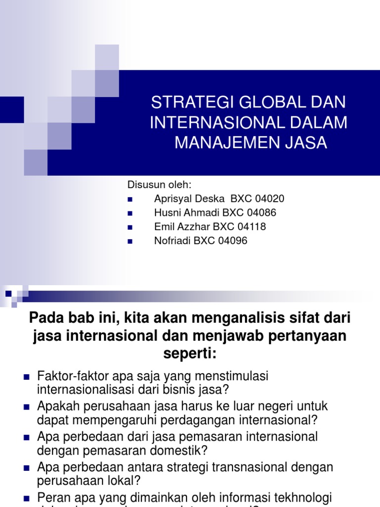 Strategi Global Dan Internasional Dalam | PDF