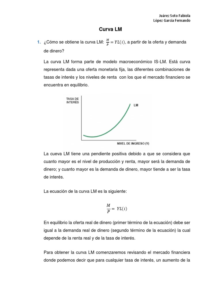 Curvas LM: Equilibrio y Política Monetaria | PDF | Tasas de interés ...