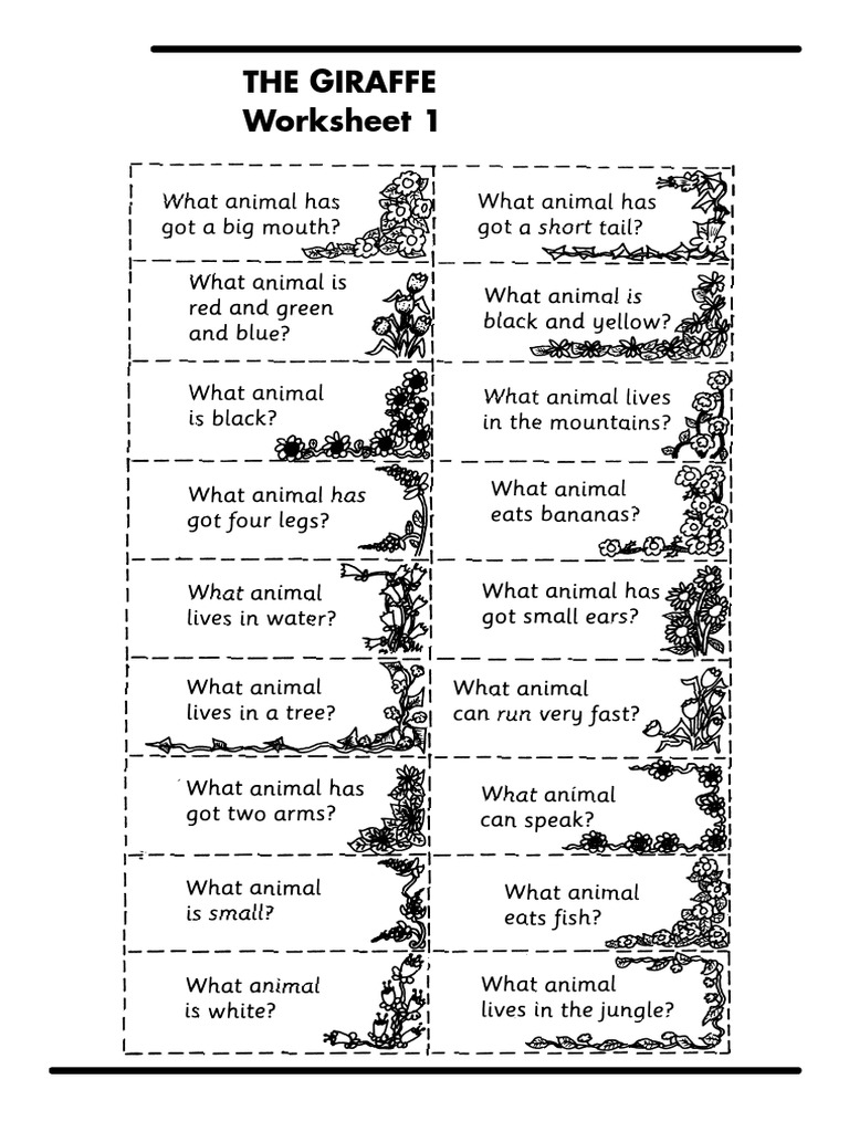 The Giraffe Worksheet 1 | PDF