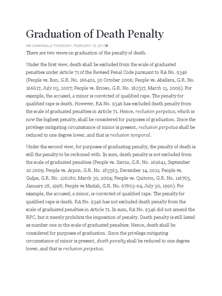 Graduation of Death Penalty Analysis | PDF | Supreme Courts ...