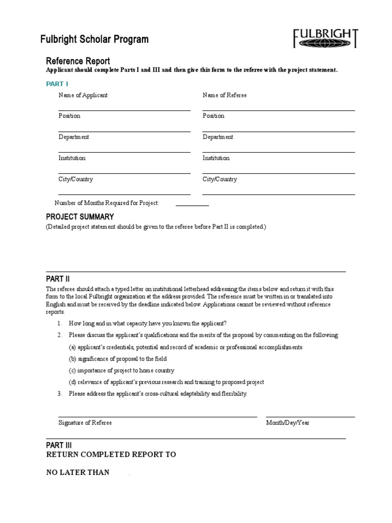DIKTI Fulbright SR - Reference Letter | PDF