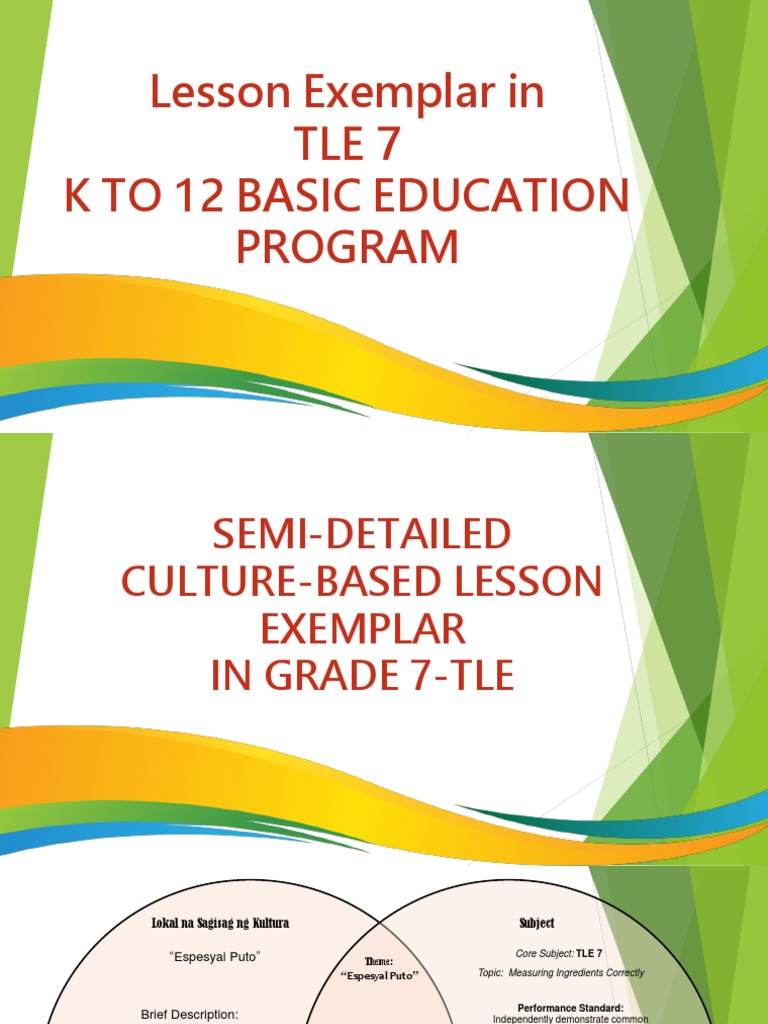 Lesson Exemplar in Tle 7 K To 12 Basic Education Program | PDF | Spoon ...