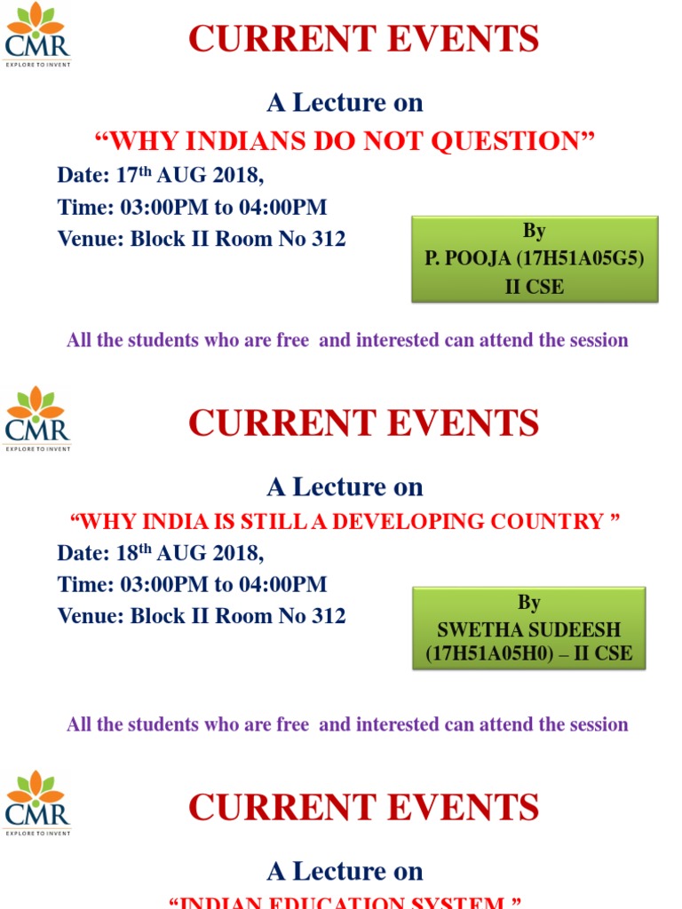 Upcoming Lectures on Indian Issues | PDF | Social Science