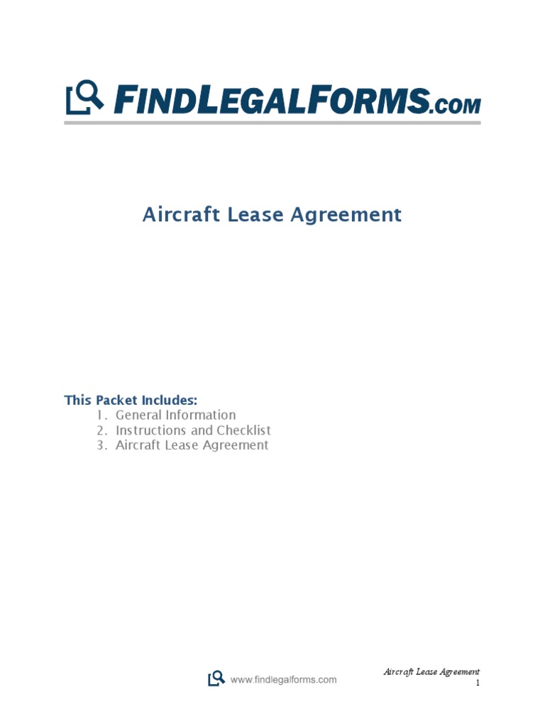 Aircraft Lease Agreement | Download Free PDF | Lease | Indemnity