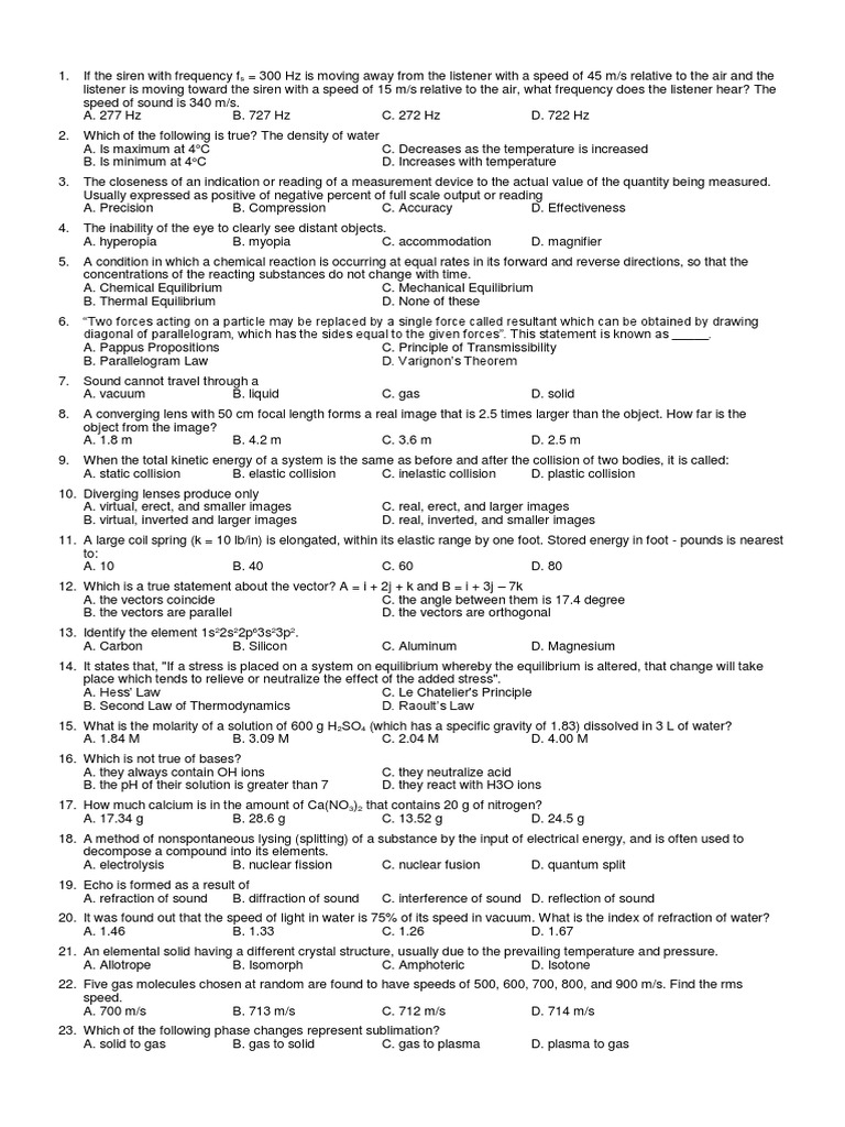 GEAS Exam | PDF | Collision | Force