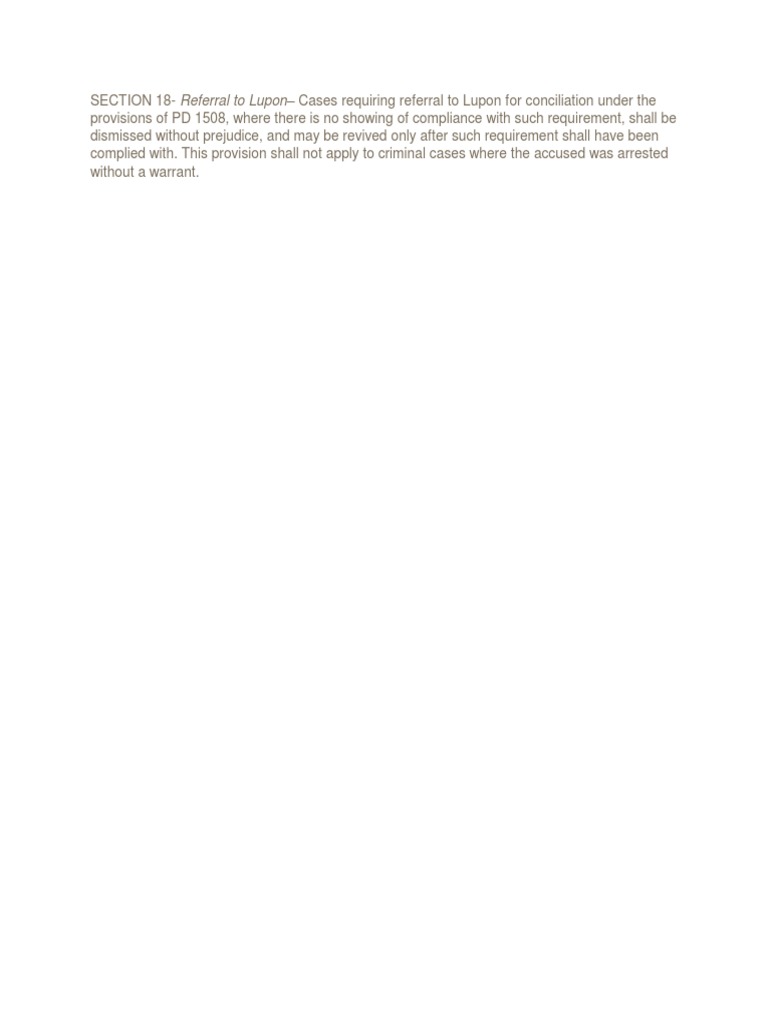 Referral to Lupon for Conciliation Cases | PDF