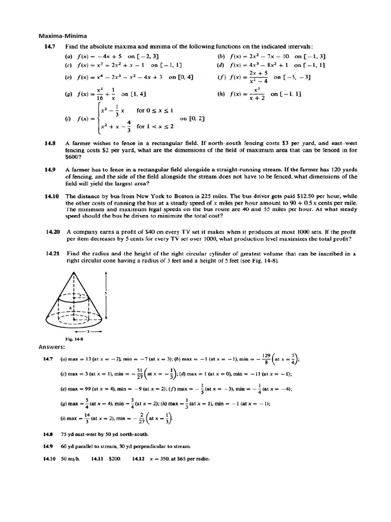 Differential Calculus Problems | PDF