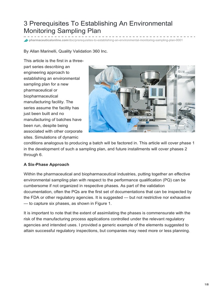 3 Prerequisites To Establishing An Environmental Monitoring Sampling ...