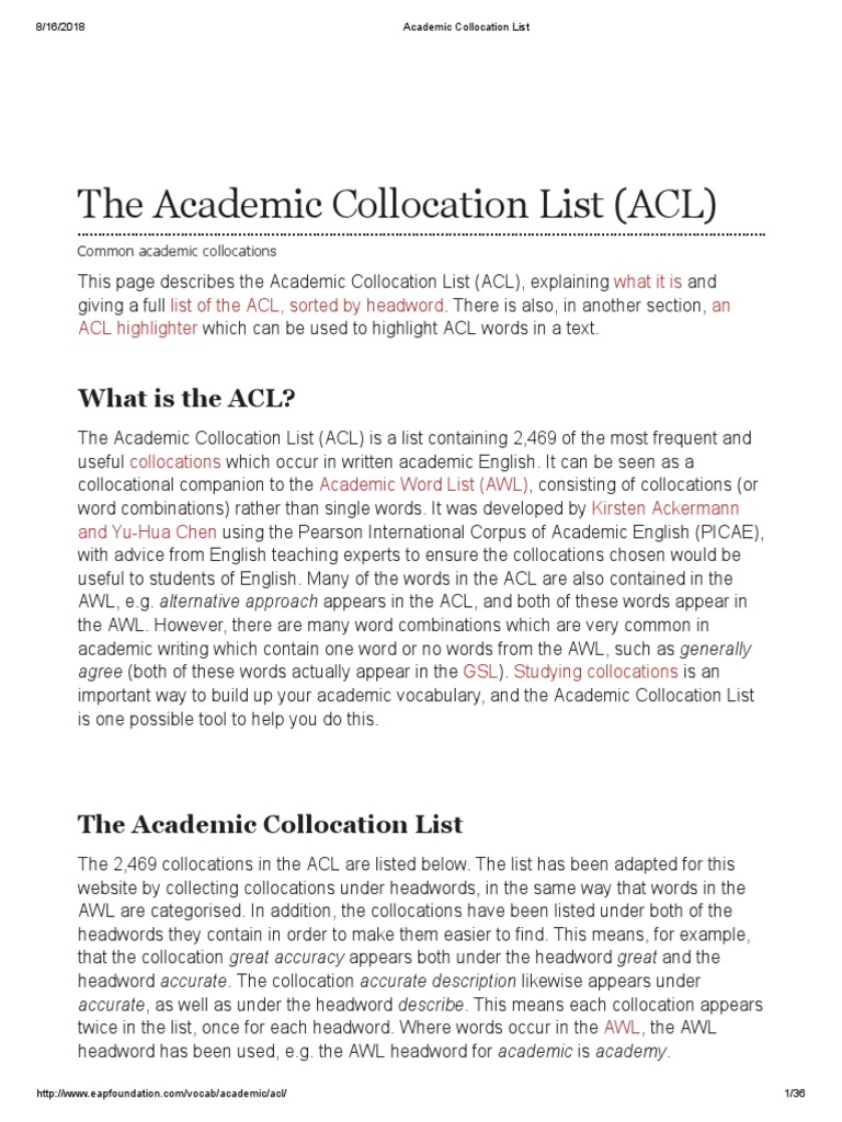 Academic Collocation List | PDF | Analysis | Economics