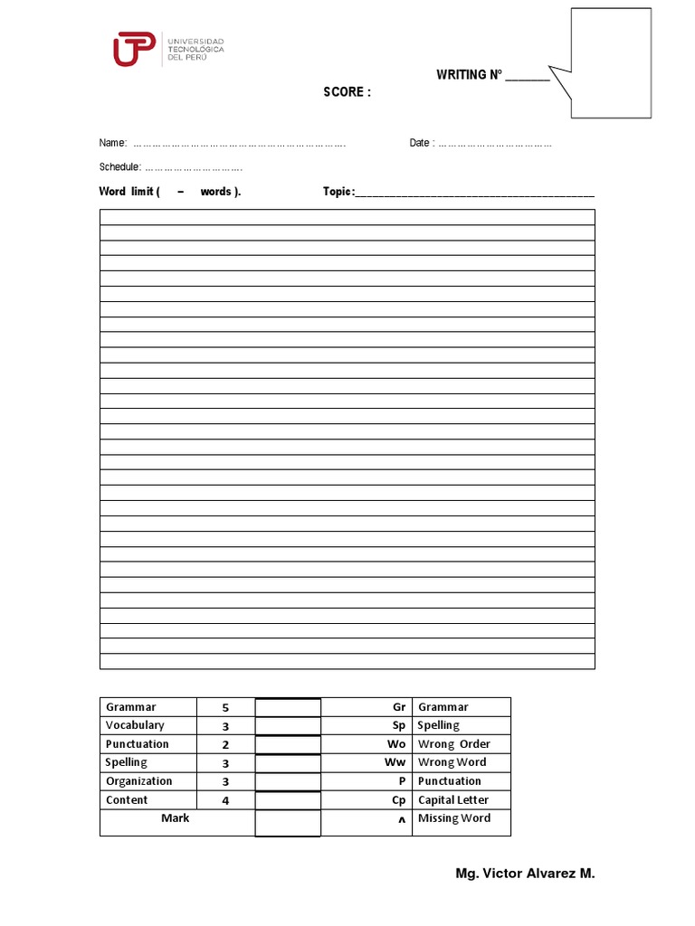 WRITING # - Score | PDF