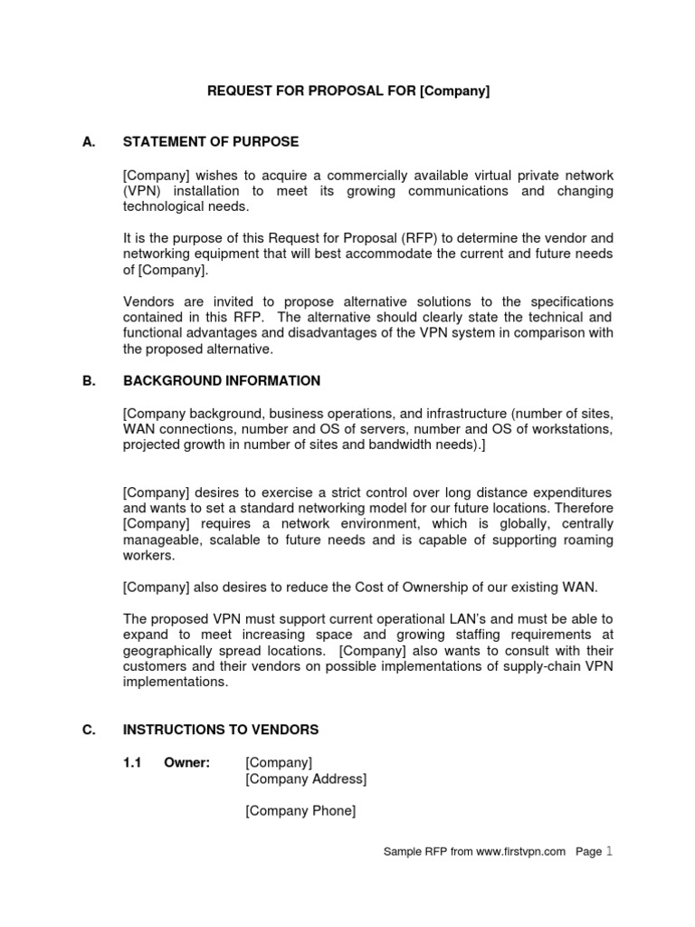 Rfp Cover Letter Examples Sample RFP 1 | PDF | Virtual Private Network