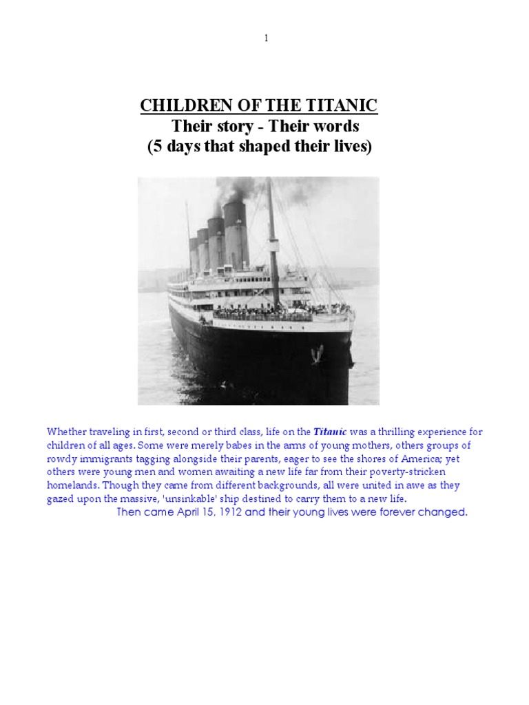 Children of The Titanic | PDF | Rms Titanic | Ship Collisions With Icebergs