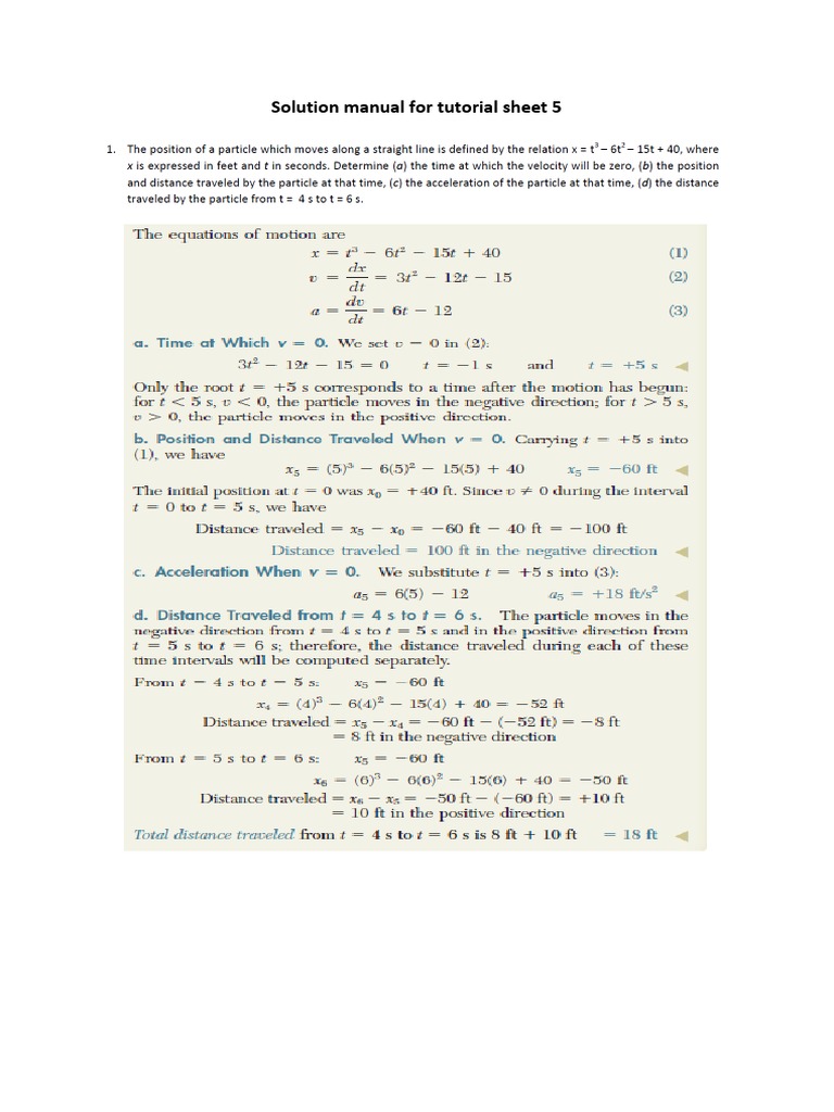 Tutorial Sheet 5 Solution Manual | PDF
