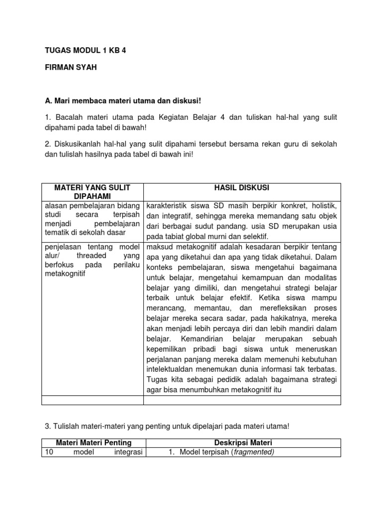Tugas Modul 1 KB 4 | PDF | Karier & Perkembangan