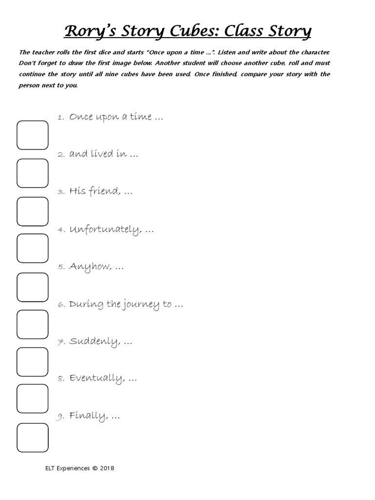 Class Story Cubes Template (Intermediate) | PDF | Language Education ...