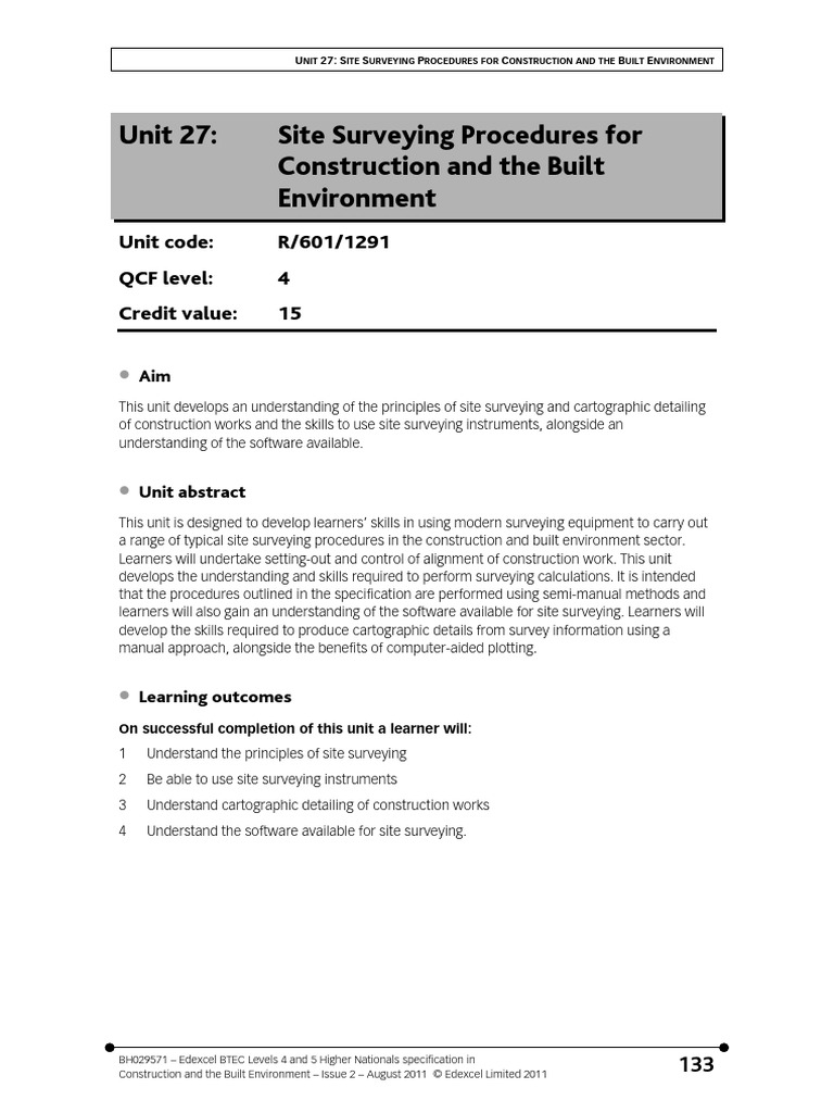 Unit 27 Unit Outline | PDF | Surveying | Geography