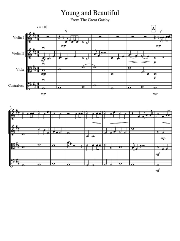 Young and Beautiful | PDF | String Instruments | Friction Musical ...