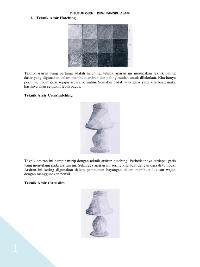 Teknik Arsir Hatching | PDF | Seni