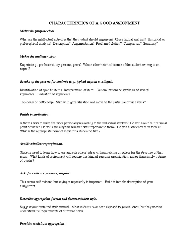 Key Features of Effective Assignments | PDF