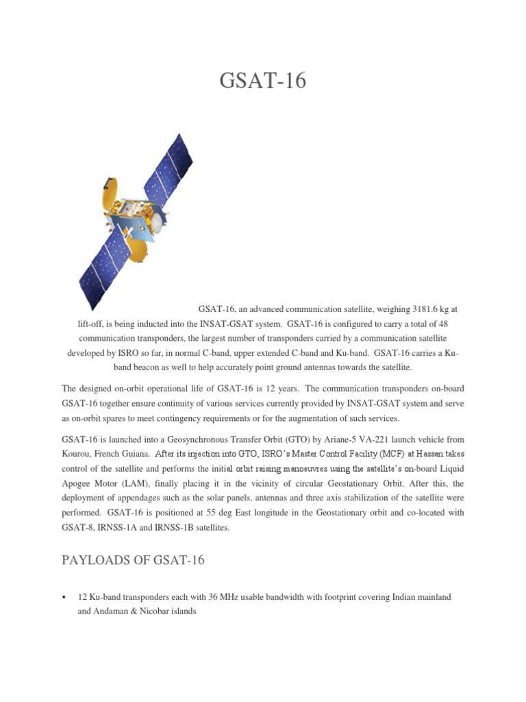 GSAT | PDF | Satellite | Aerospace Engineering
