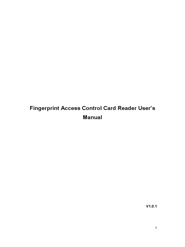 Fingerprint Access Control Card Reader User's Manual | PDF | Access ...