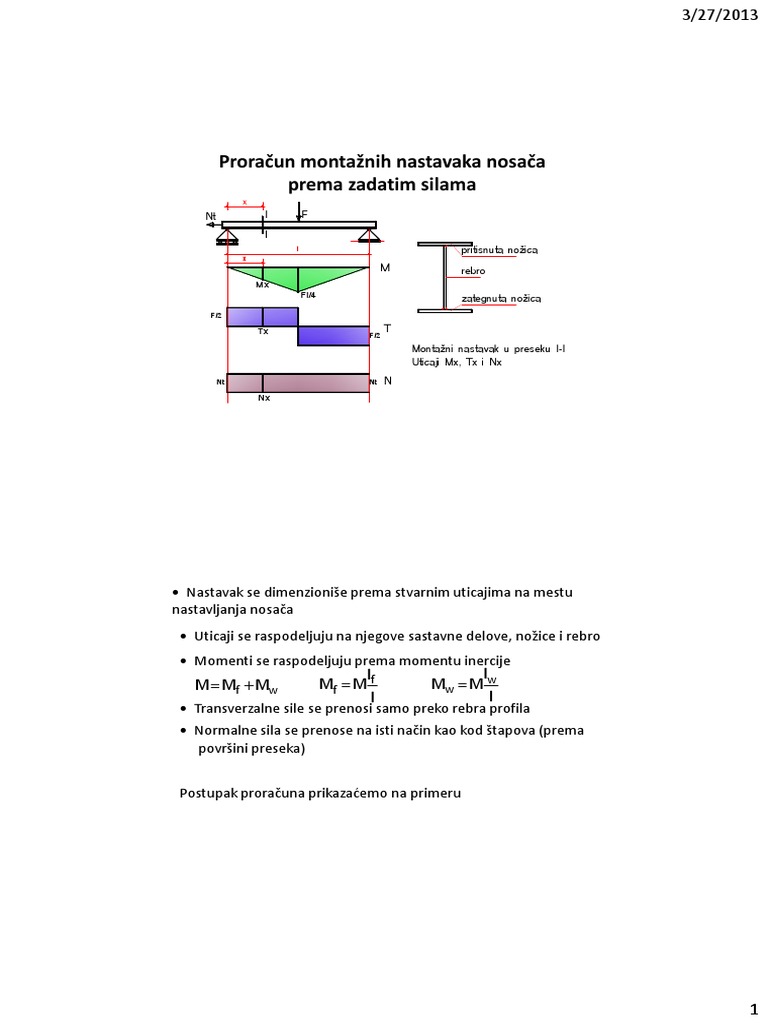 5 Proracun Montaznih Nastavaka Nosaca Prema | PDF