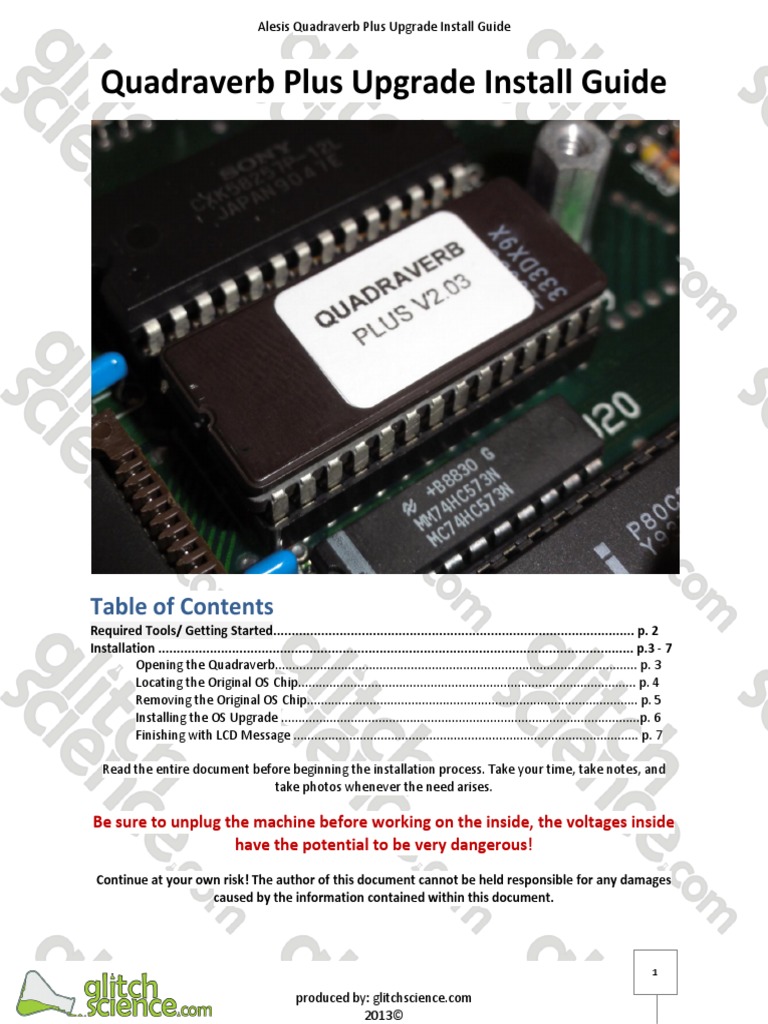 Quadraverb Plus Upgrade Install Guide | PDF | Computer Engineering | Electrical Engineering