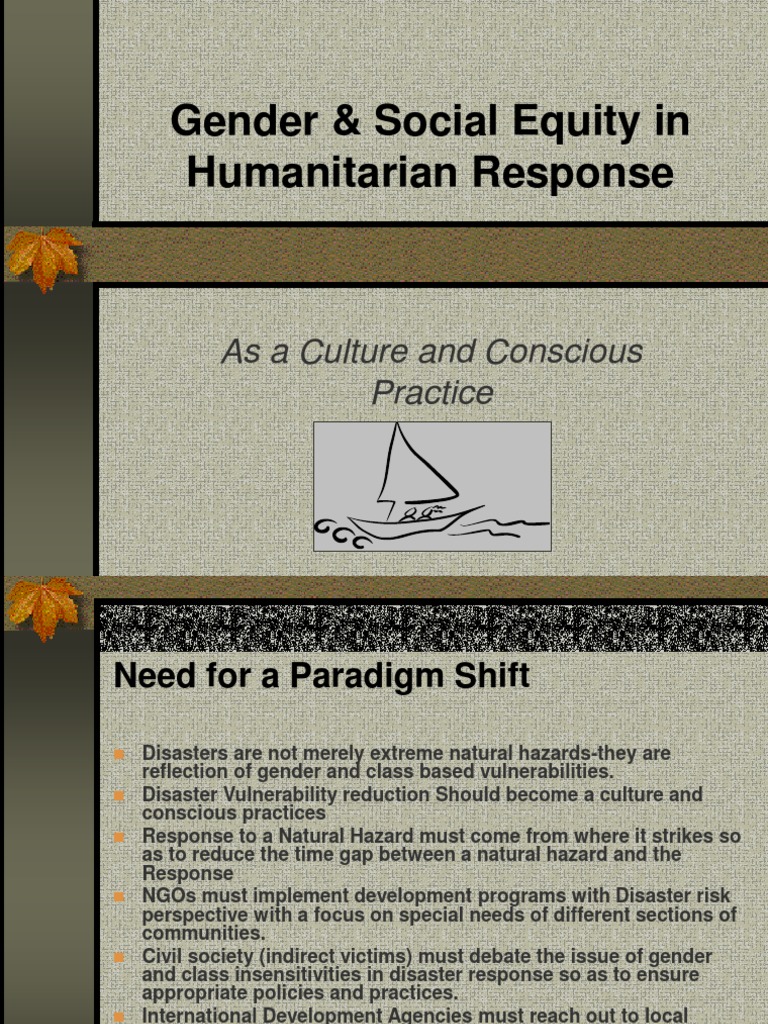 Gender & Social Equity in Humanitarian Response | PDF | Disaster Risk ...