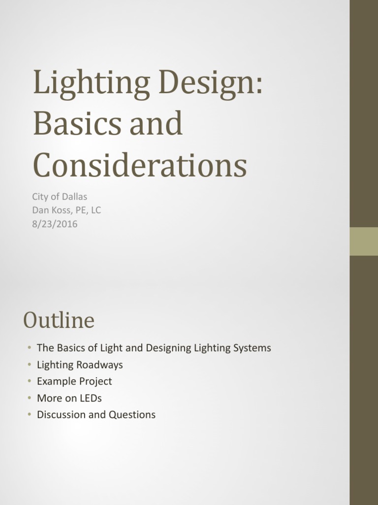 Lighting Design Basics for Roadways | PDF | Lighting | Light Emitting Diode