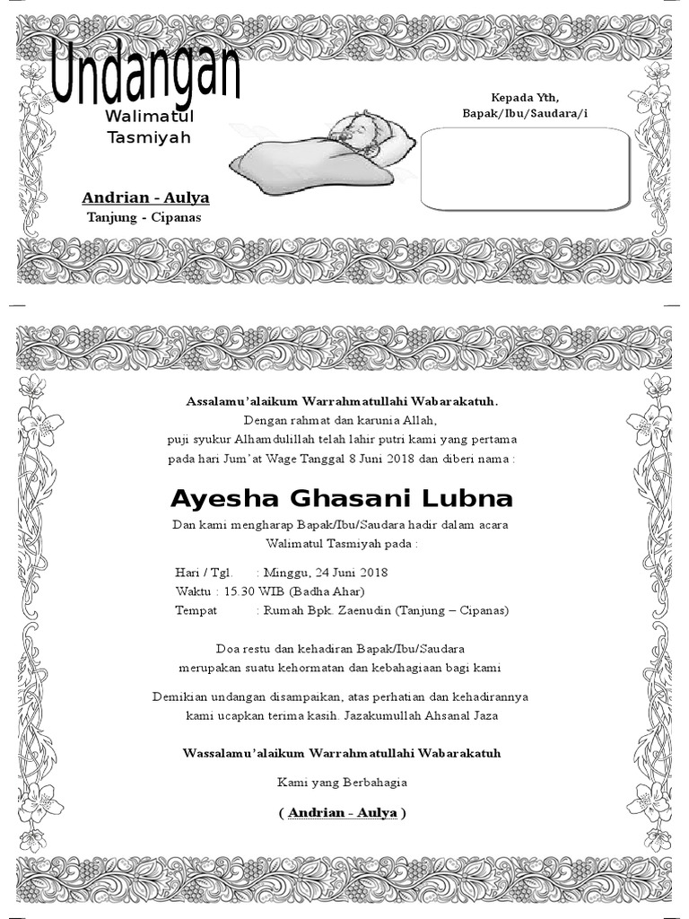 Undangan Tasmiyah | PDF